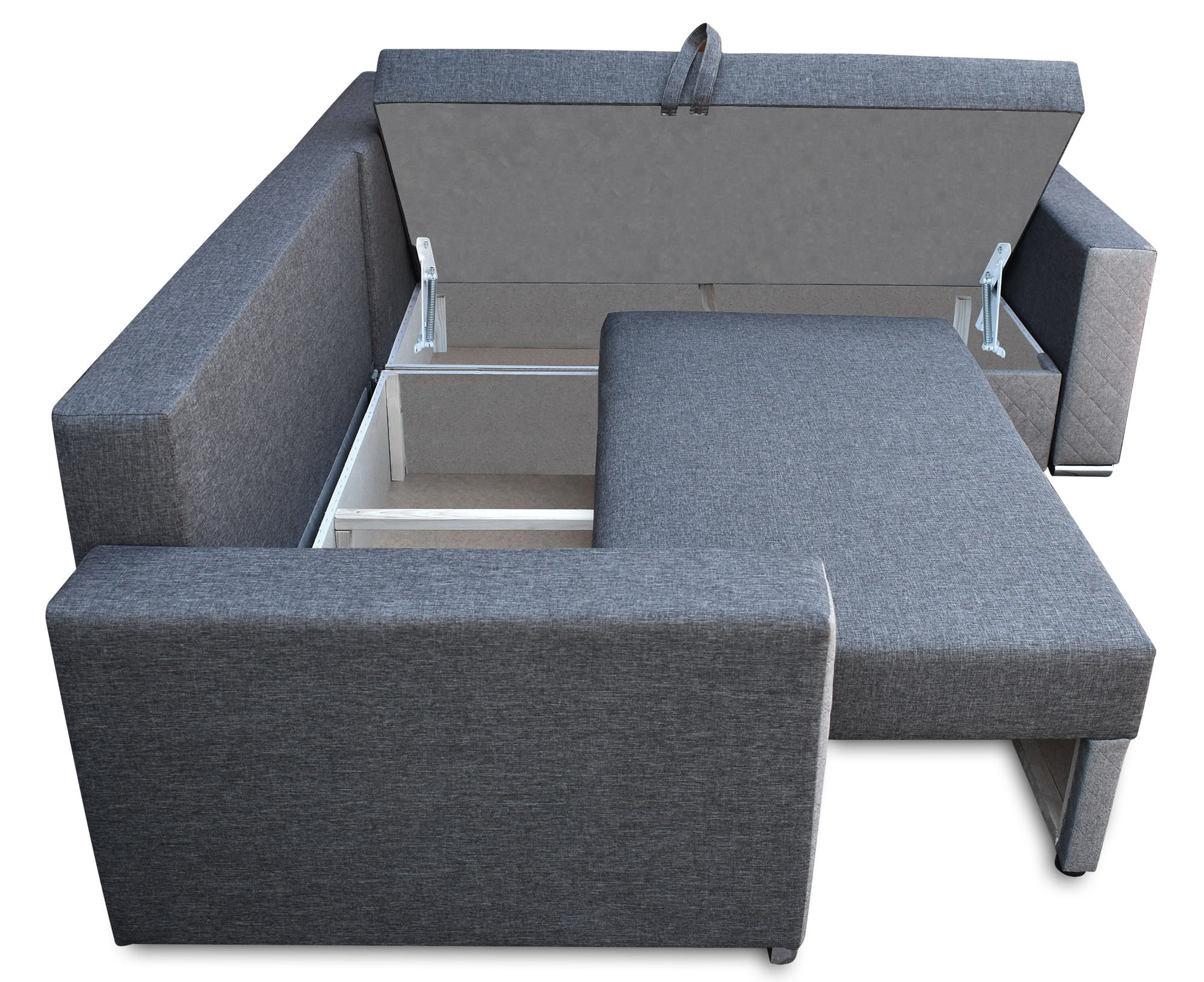 Detroid Schlafsofa links Grau/Graphit | Bonni24.de